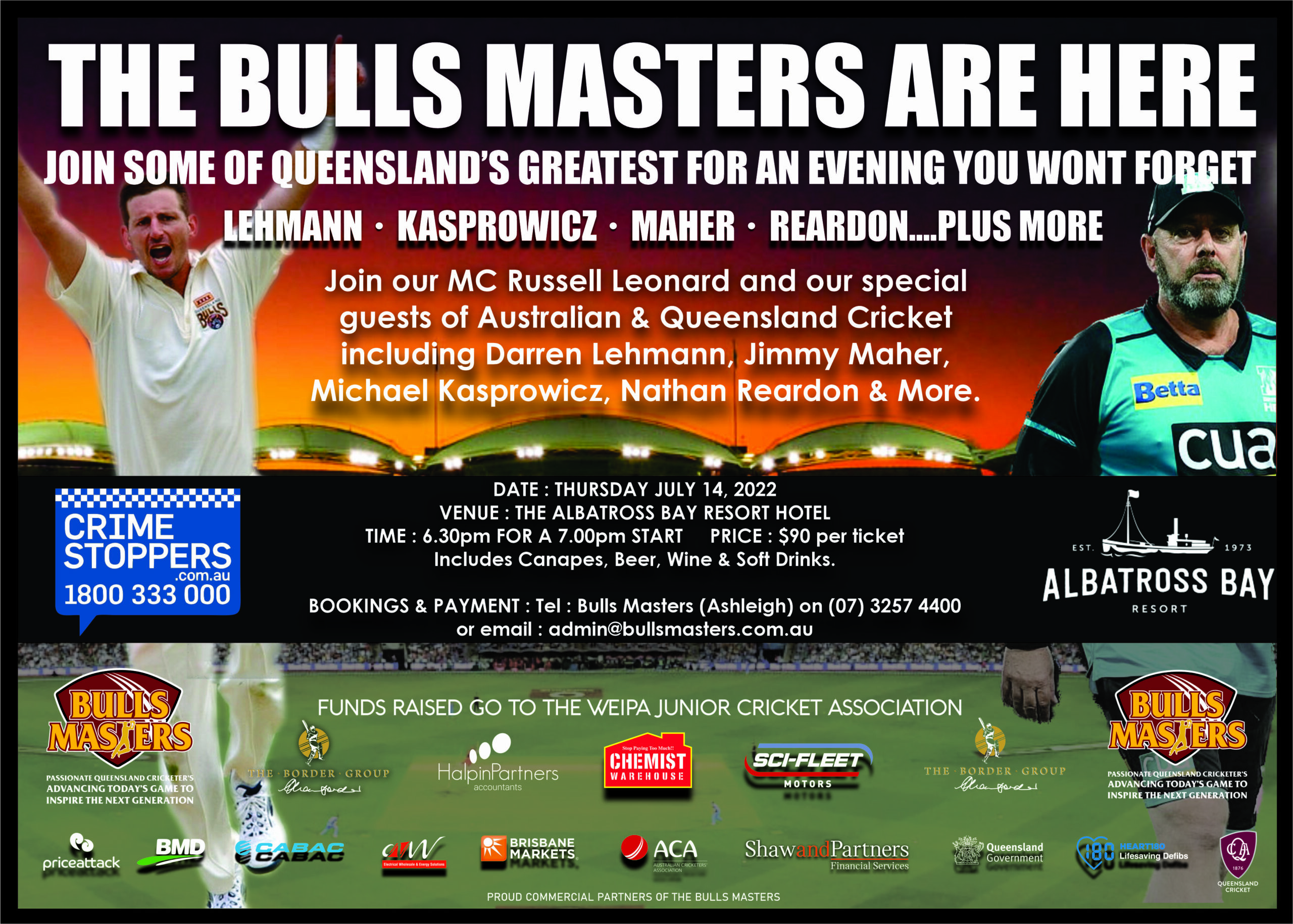 Weipa Dinner - THU - July 14 - Bulls Masters